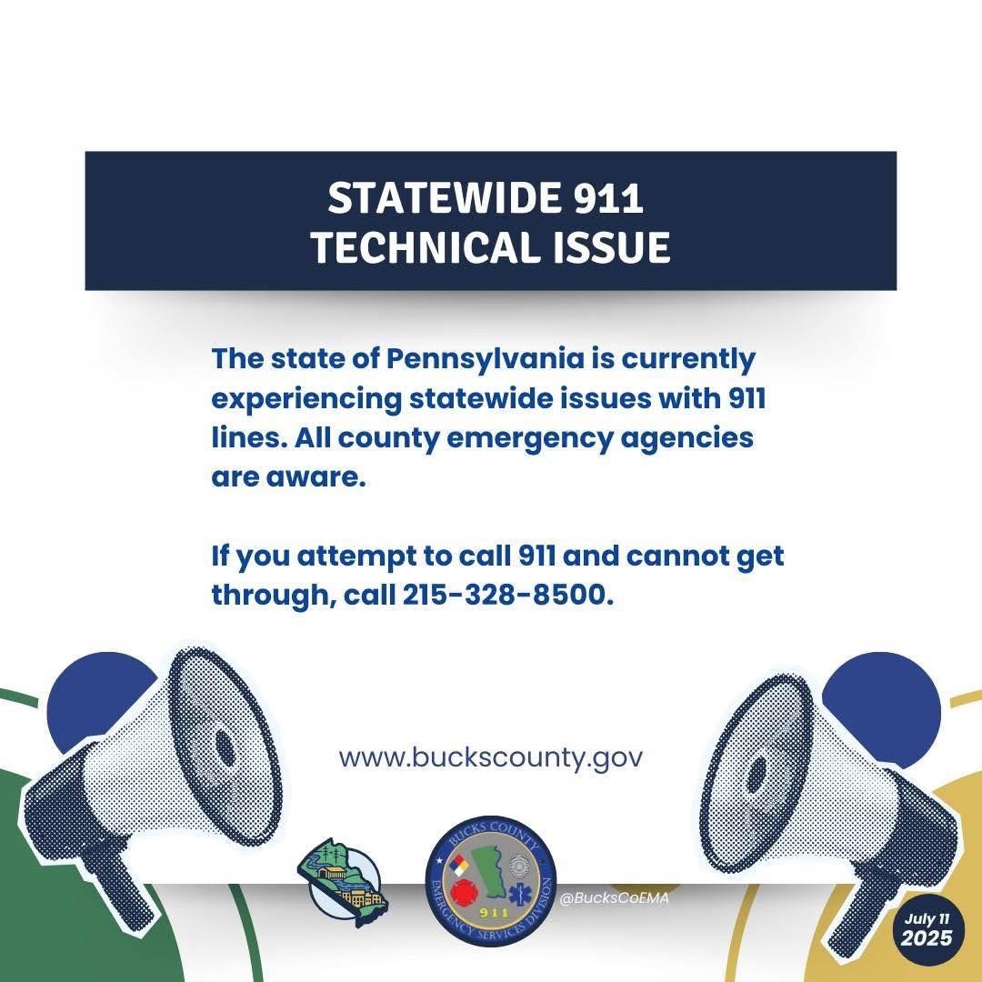 Pennsylvania 911 System Technical Issue - William Penn Fire Company
